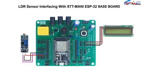 ldr sensor interfacing with stt mani esp32 base board youtube