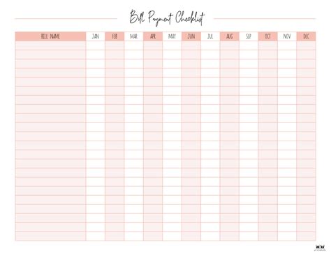Free Printable Monthly Bill Organizer Sheets FREE PRINTABLE TEMPLATES