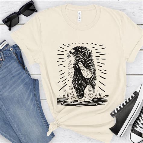 Cute Sea Otter Easter Female Shirt Outdoorsman Tshirt Doodle Fashion