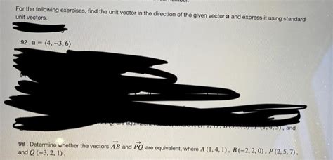 Solved For The Following Exercises Express Vector PQ With Chegg
