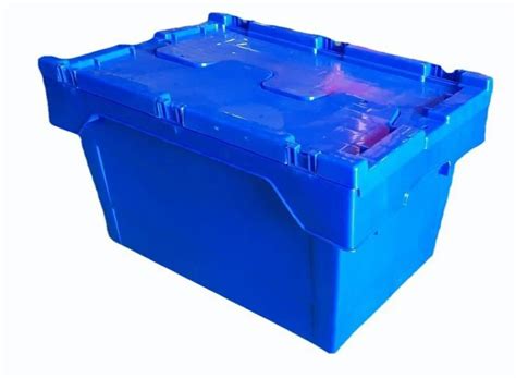 Blue Rectangular Plastic Tote Box 35l Sizedimension 600 X 400 X