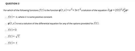 Solved Question 3 For Which Of The Following Functions F T