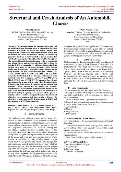 Pdf Structural And Crash Analysis Of An Automobile Chassis