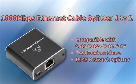 Bewinner Ethernet Splitter Gigabit RJ To Mbps Extension Connector With USB Power