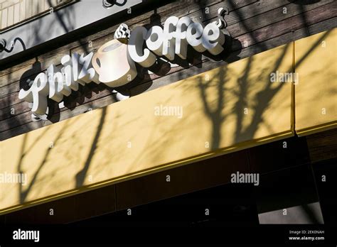 A Logo Sign Outside Of A Philz Coffee Location In Bethesda Maryland On
