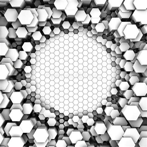 abstract futuristic surface hexagon pattern 3d rendering stock