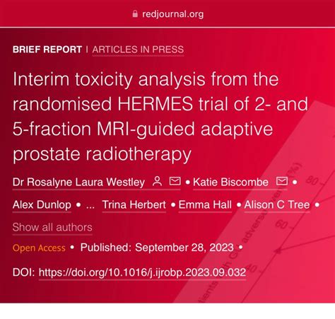 Hermes Trial Of Mri Guided Prostate Cancer Mutahar Tunio Posted On