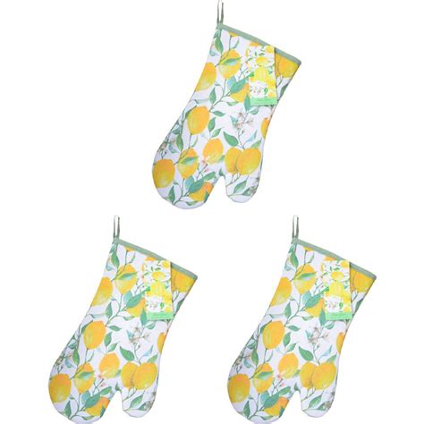3x Gibson Ts Lemon Grove Single Oven Glove Kitchen Cookingbaking