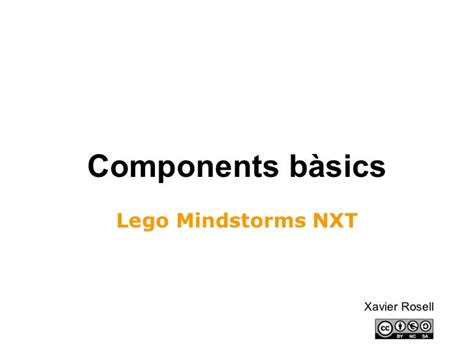Lego Mindstorms Nxt Components Bàsics