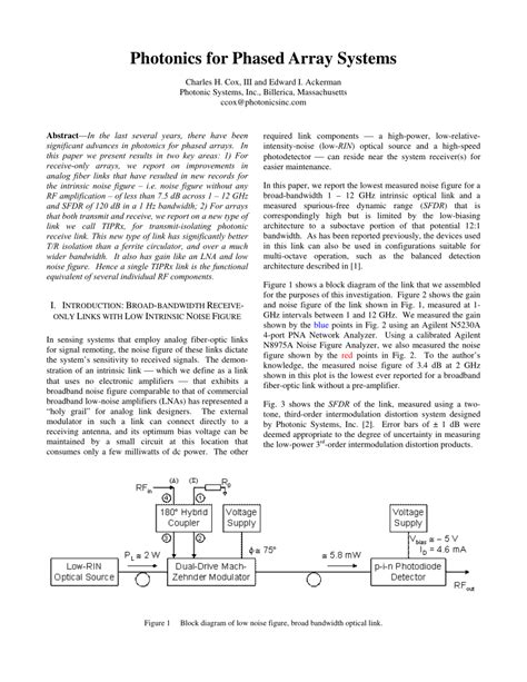 Pdf Photonics For Phased Array Systems