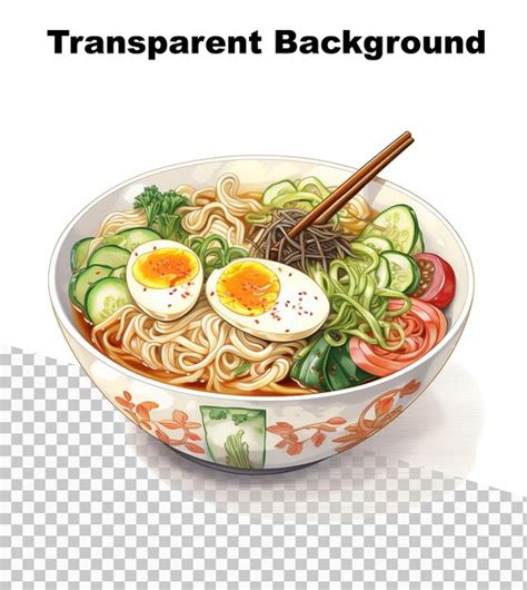 Premium PSD An Illustration Of A Ramen Soup On Transparent Background