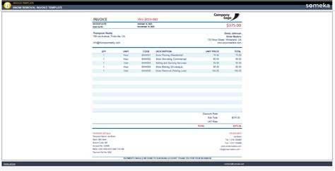 Snow Removal Invoice Template [free Template]
