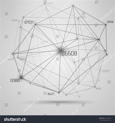 Big Data Visualization Abstract Graphic Consisting Stock Vector