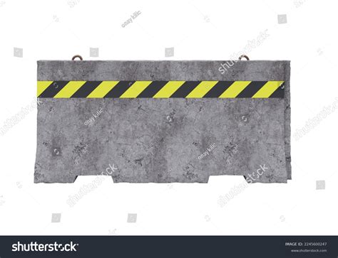 3d Concrete Barrier Isolated On White Stock Illustration 2245600247