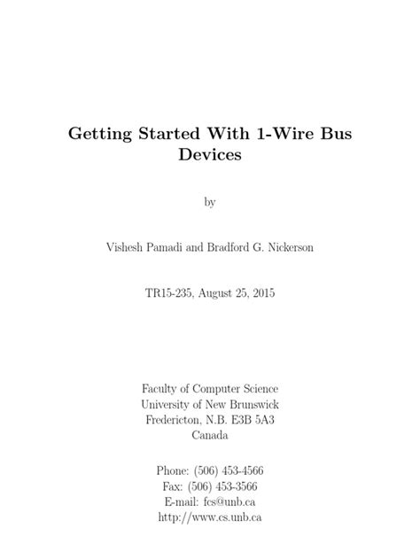 Getting Started With 1 Wire Bus Devices Tr15 235 Pdf Wireless