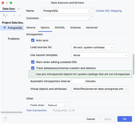 pre introspected objects from system catalogs intellij idea documentation