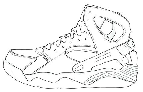 Converse Sneaker Coloring Page Sketch Coloring Page
