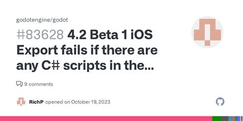 42 Beta 1 Ios Export Fails If There Are Any C Scripts In The Project
