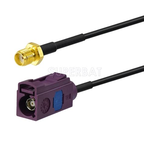 Fakra Claret Violet Straight Jack To Sma Straight Jack Rg174 Fakra Cables