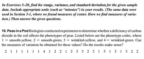 Solved In Exercises 5 20 Find The Range Variance And Chegg Com