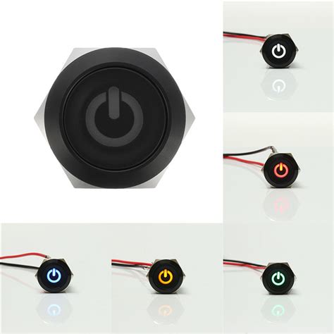V Mm Pin Led Metal Push Button Latching Power Switch Alexnld Com
