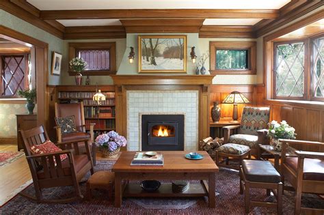 Craftsman House Living Room Designs With Fireplaces
