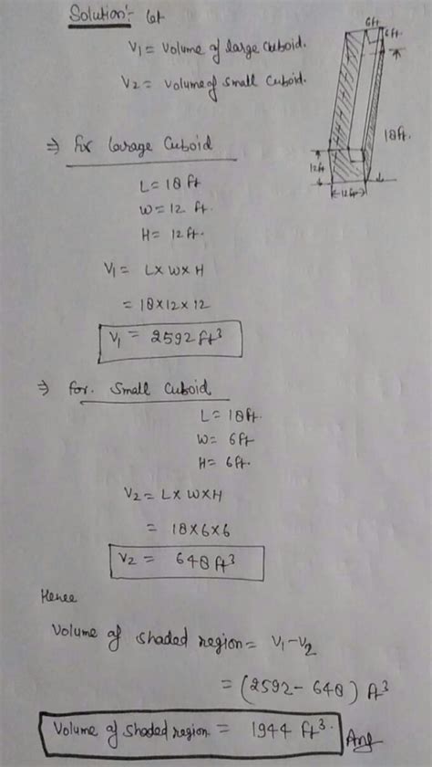 O At Determine The Volume Of The Shaded Region When Appropriate Use