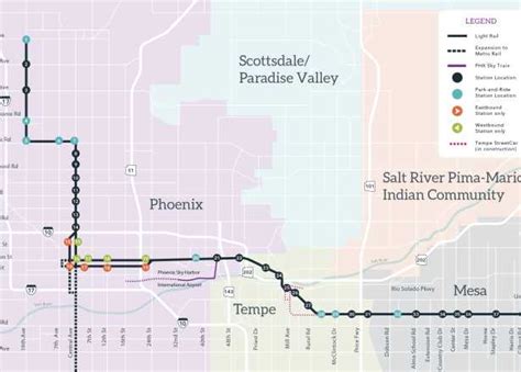 Valley Metro Rail Map Phoenix Light Rail Map Sglnc