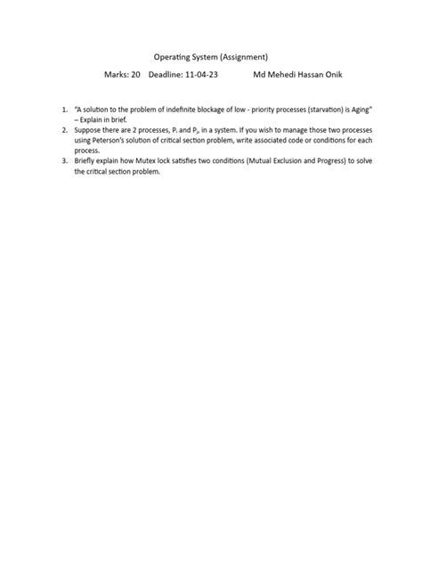 Os Assignment Pdf