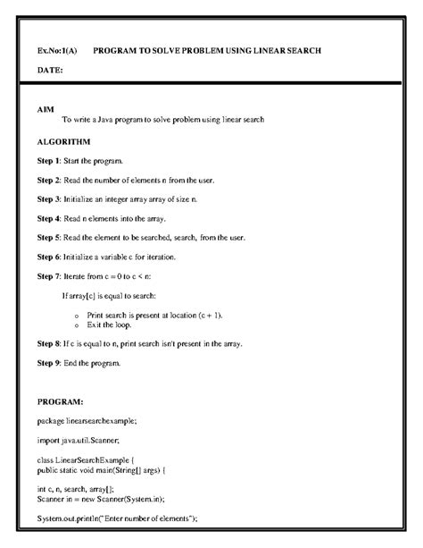 Programs Object Oriented Programming Ex1a Program To Solve