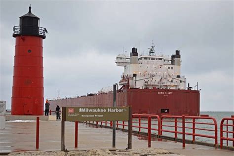 The Edwin H Gott Makes Her Maiden Voyage Wisconsin Marine Historical