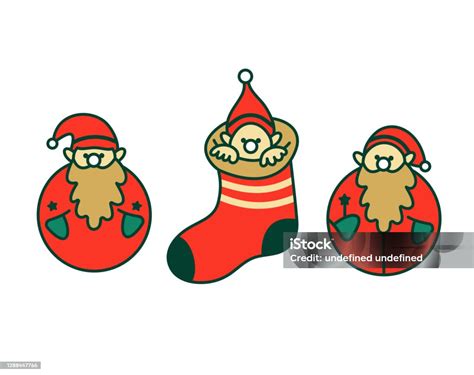 귀여운 노움 클립 아트 손을 잡고 인사를 하는 빨간 모자를 쓴 장난감 내 노미와 함께 차가운 손으로 그린 텍스트 만화 플랫 디자인 벡터 스톡 일러스트레이션입니다 귀여운 작은