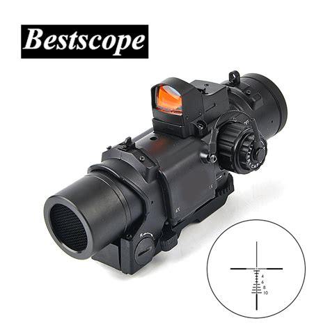 Tactical 1x 4x Fixed Dual Purpose Scope With Mini Red Dot Scope Red Dot Sight For Rifle Hunting