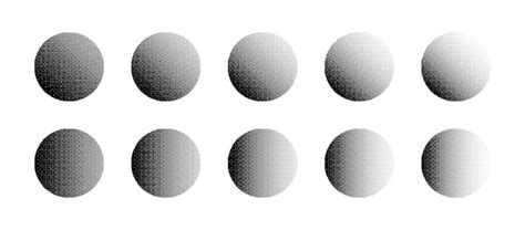 premium vector circles with various density of bitmap dither gradient