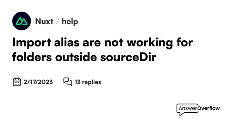 Import Alias Are Not Working For Folders Outside Sourcedir Nuxt