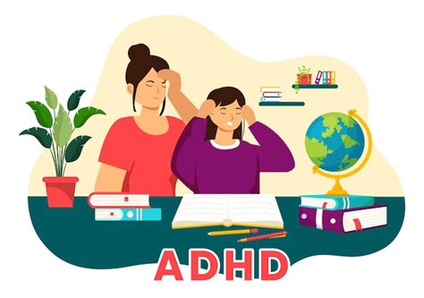 Premium Vector Adhd Or Attention Deficit Hyperactivity Disorder