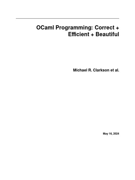 Ocaml Programming Pdf Superuser Sudo