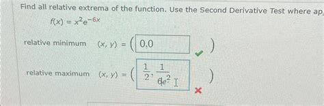 solved find all relative extrema of the function use the