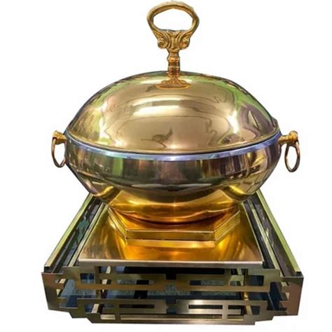 Golden Plain 7l Brass Chafing Dishes For Hotel At ₹ 5500piece In