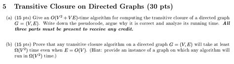 Solved Transitive Closure On Directed Graphs Pts A Chegg