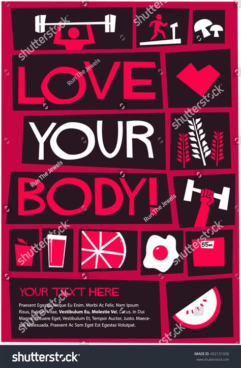 Love Your Body Flat Style Vector Stock Vector Royalty Free 452131036