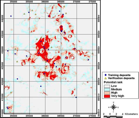 Au Ag Mineral Potential Map Based On The Artificial Neural Network Model Download Scientific