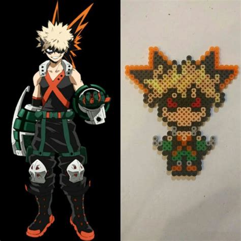 Katsuki Bakugou Perler Bead Pattern From My Hero Academia Perler Bead Art Bead Art Perler Beads