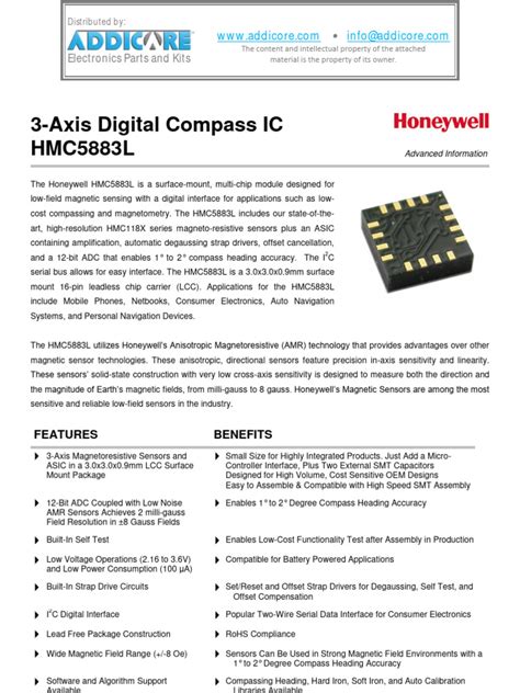 Hmc5883l Datasheet Pdf Printed Circuit Board Magnetometer