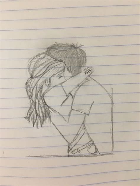 Рисунок карандашом Милая пара люди