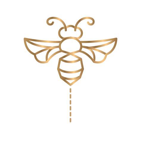 Vector Icon Golden Bee Suitable For Logos On A White Background