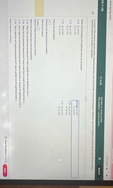 Solved Stats Spring 2025 Leah Gutter Ch 7 12 17 ﻿of 33this