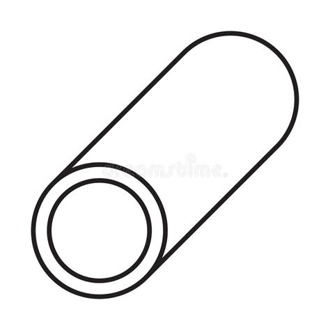 Steel Pipe Icon Metal Round Tube Icon Cylinder Icon Stock Vector