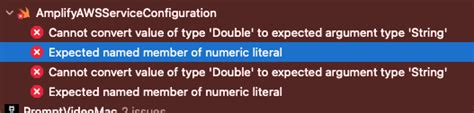 V AmplifyAWSServiceConfiguration Has Double Instead Of String Issue Aws Amplify