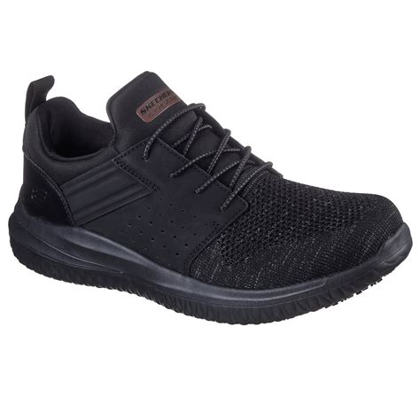 Skechers Work Mens Delson 30 Slip Resistant Mesh Synthetic Work